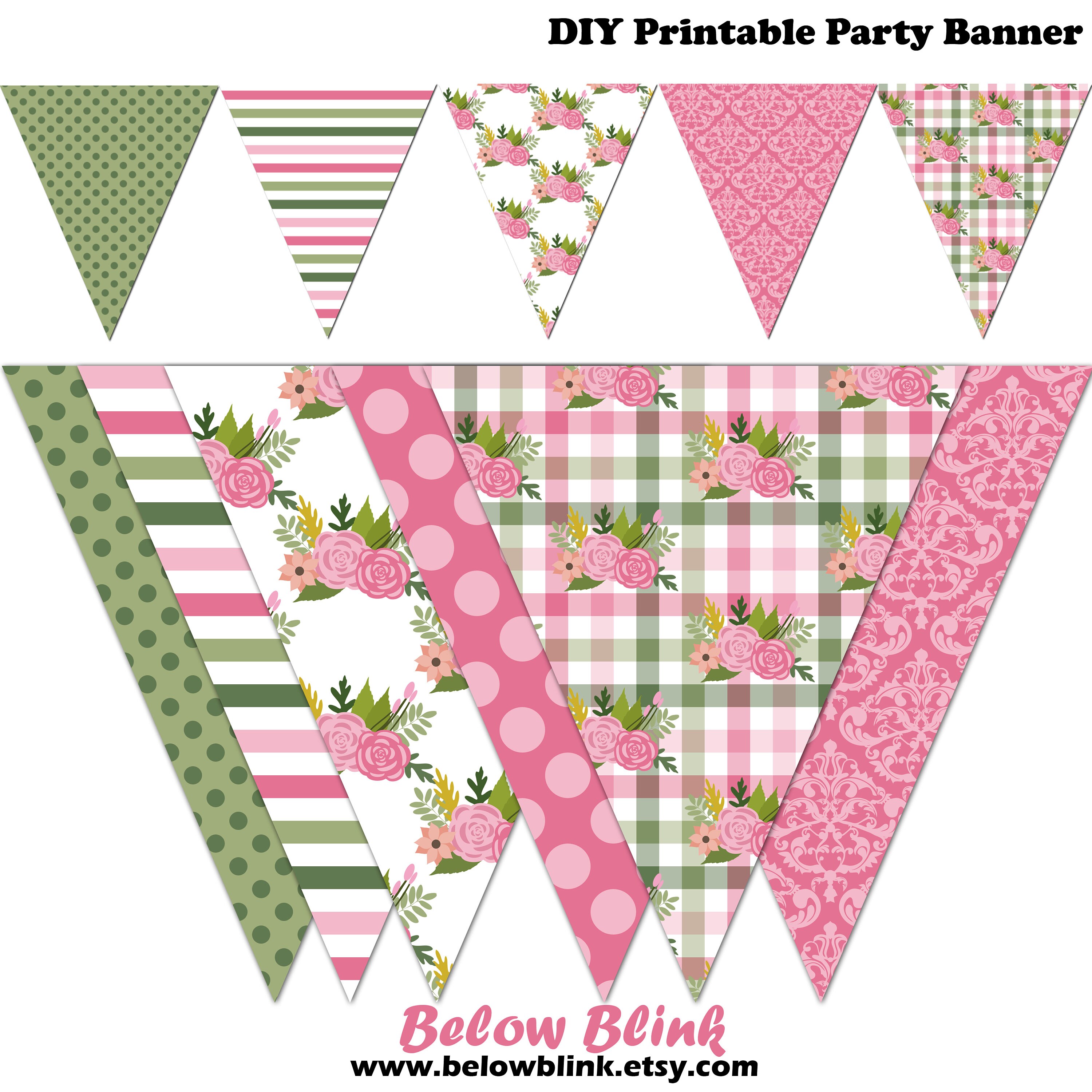 Mother's Day Printable Banner Floral Printable Banner | Etsy