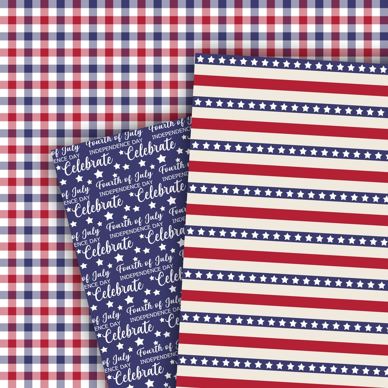 4th of July Digital Paper Seamless Backgrounds Scrapbook - Etsy