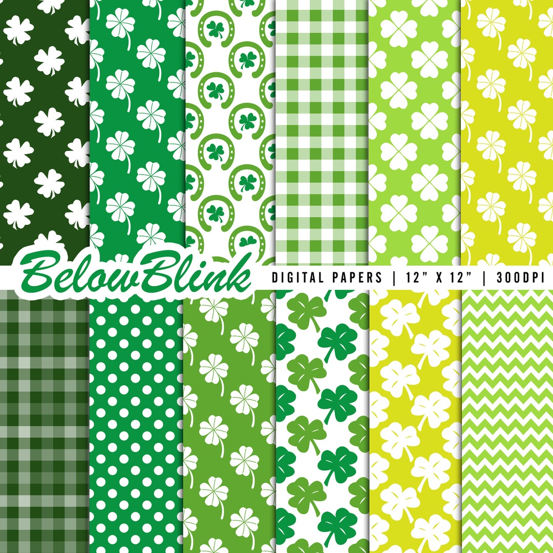 St. Patrick's Day Digital Paper, Seamless Backgrounds, Scrapbook Paper ...