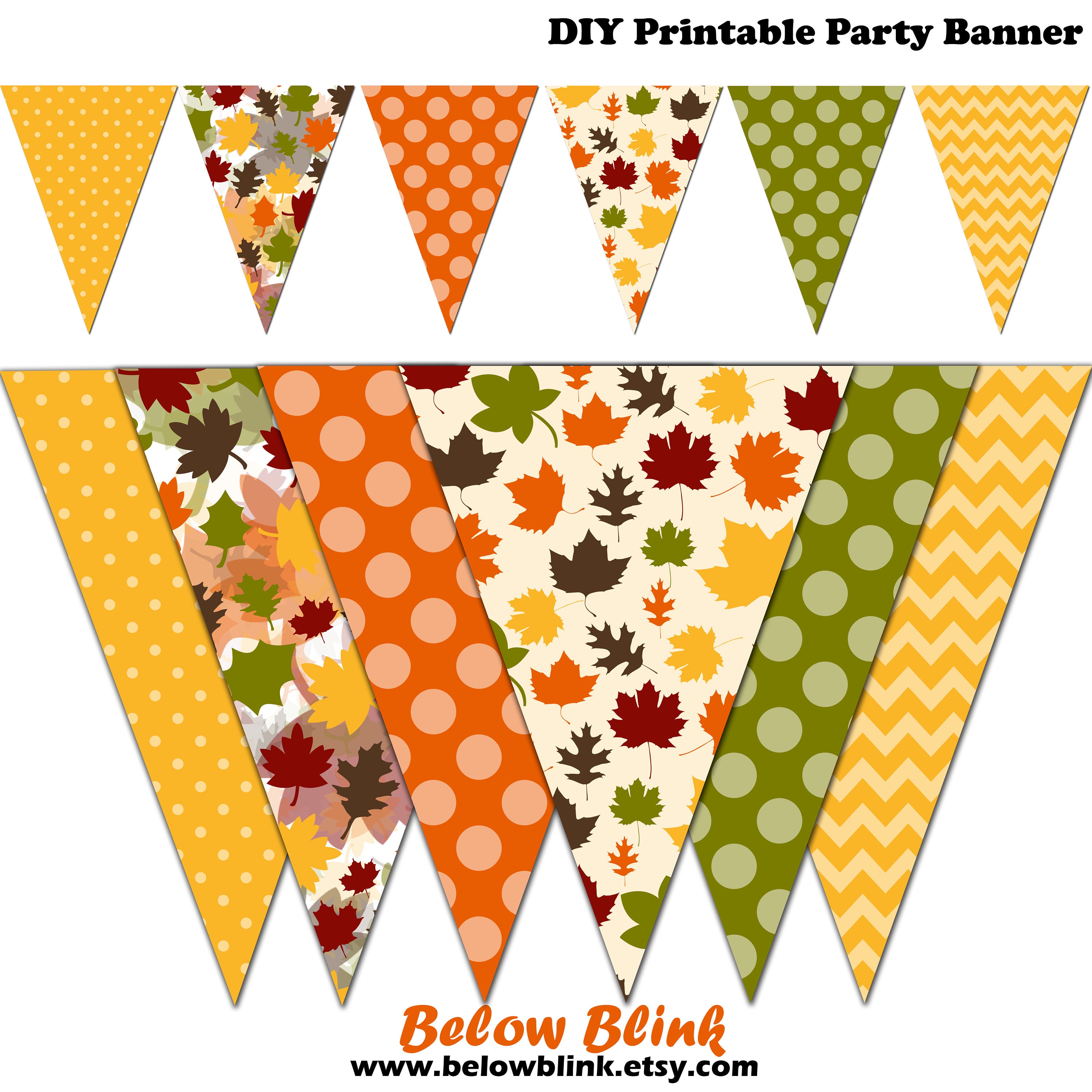 Thanksgiving Banner, Autumn Printable Banner, Thanksgiving Party ...