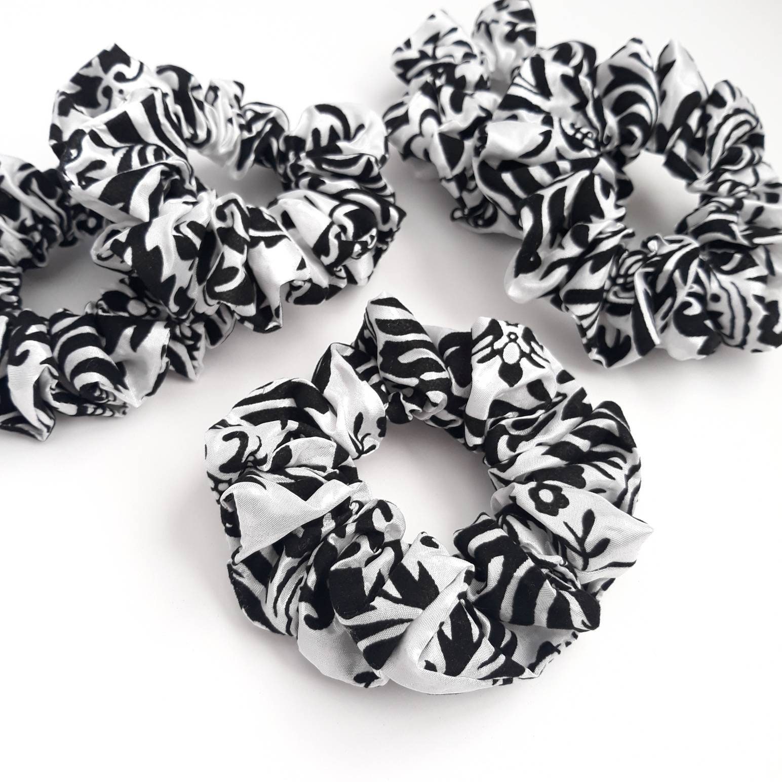 Royal Damask Satin Scrunchie Ponytail Holder Hair Elastic | Etsy