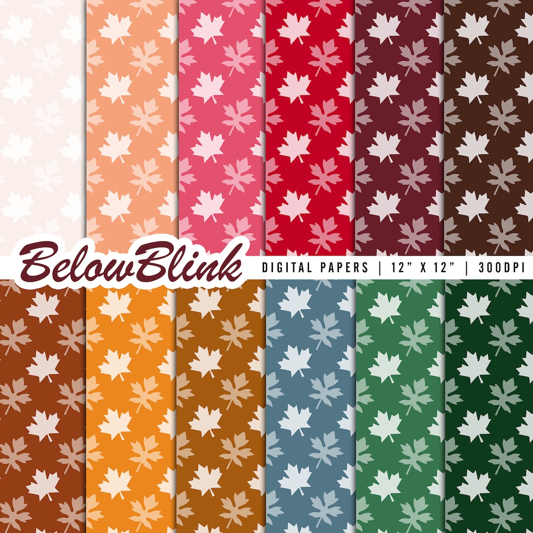 Fall Leaves Digital Paper, Seamless Backgrounds, Fall Scrapbook Paper ...