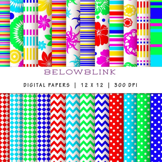 Fiesta Digital Paper Pack Scrapbook Papers, 24 jpg files 12 x 12 ...