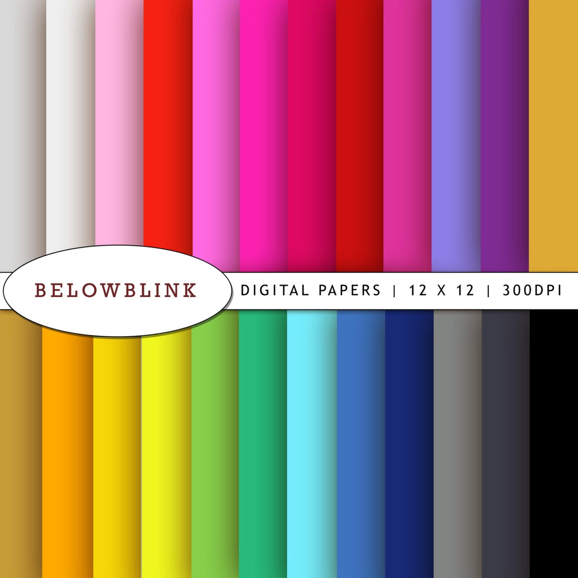 Solid Digital Paper Pack Scrapbook Papers 24 Jpg Files 12 X - Etsy