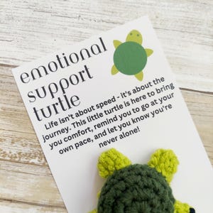 Emotional Support Turtle Pocket Hug, Crochet Amigurumi Toy With ...