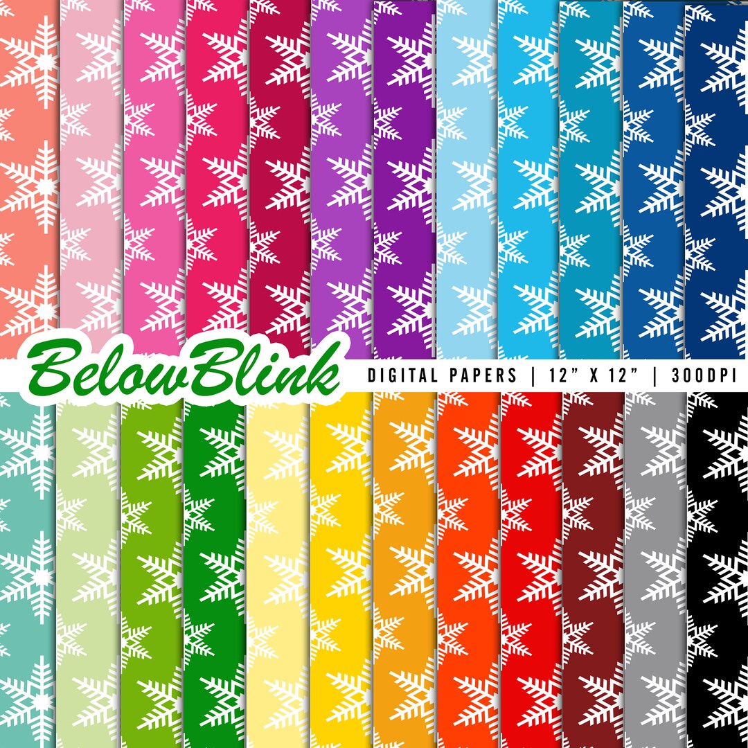 Snowflake Digital Paper, Holiday Papers, Scrapbooking, Photography ...