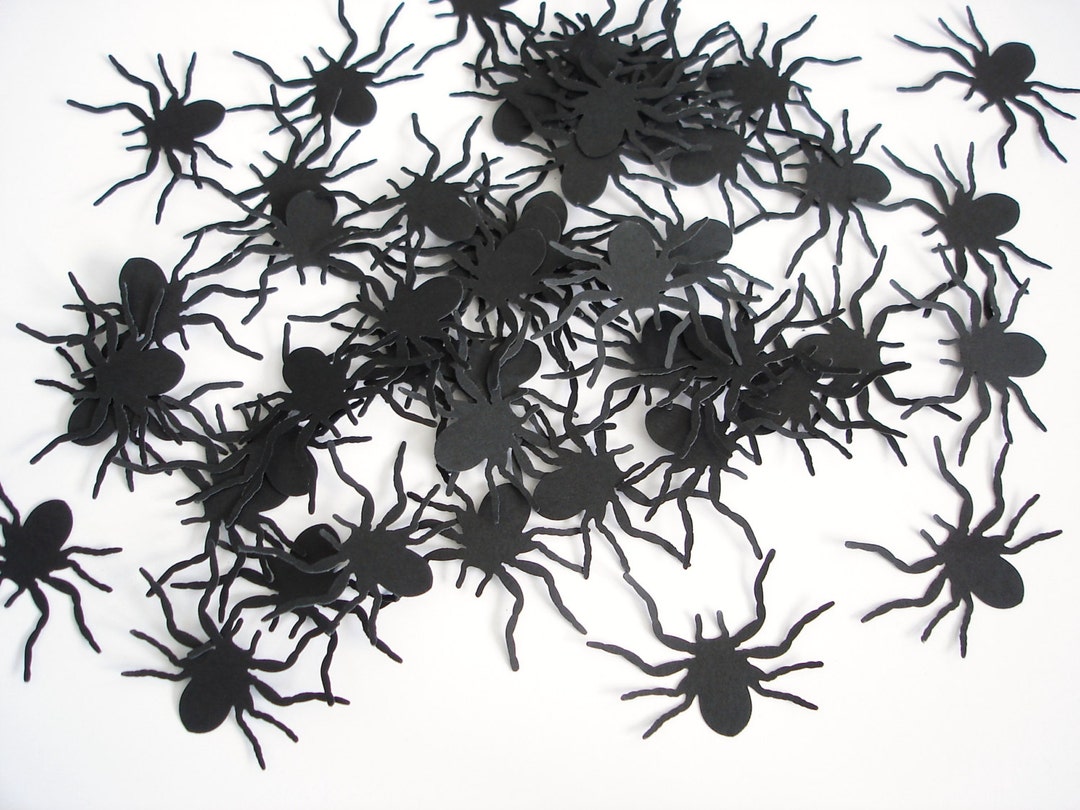 Black Spider Confetti 25CT, Halloween Decorations, Halloween Table ...