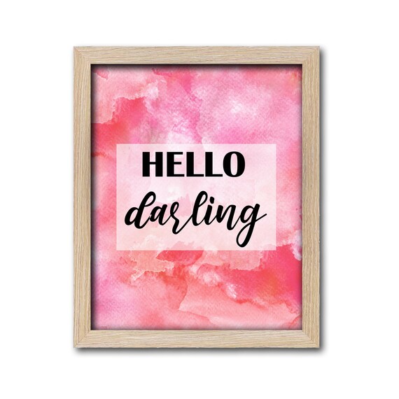 Hello Darling Wall Art Print Modern Home Decor Printable Typography ...