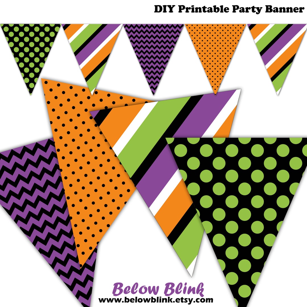 Halloween Printable Banner, Triangle Banner, Halloween Kids Party ...