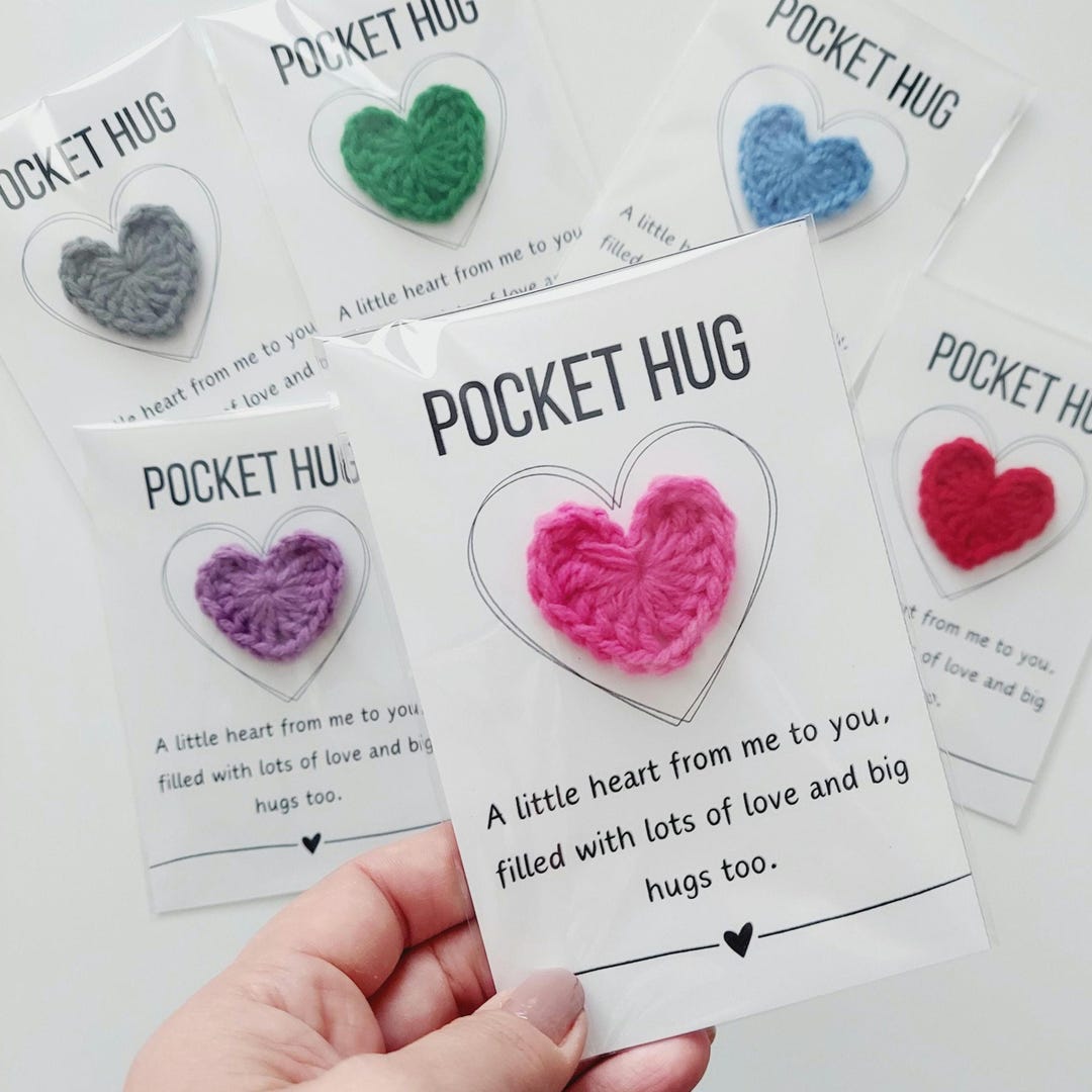 Handmade Crochet Pocket Hug Heart – Thoughtful Gift With Loving Message - Etsy