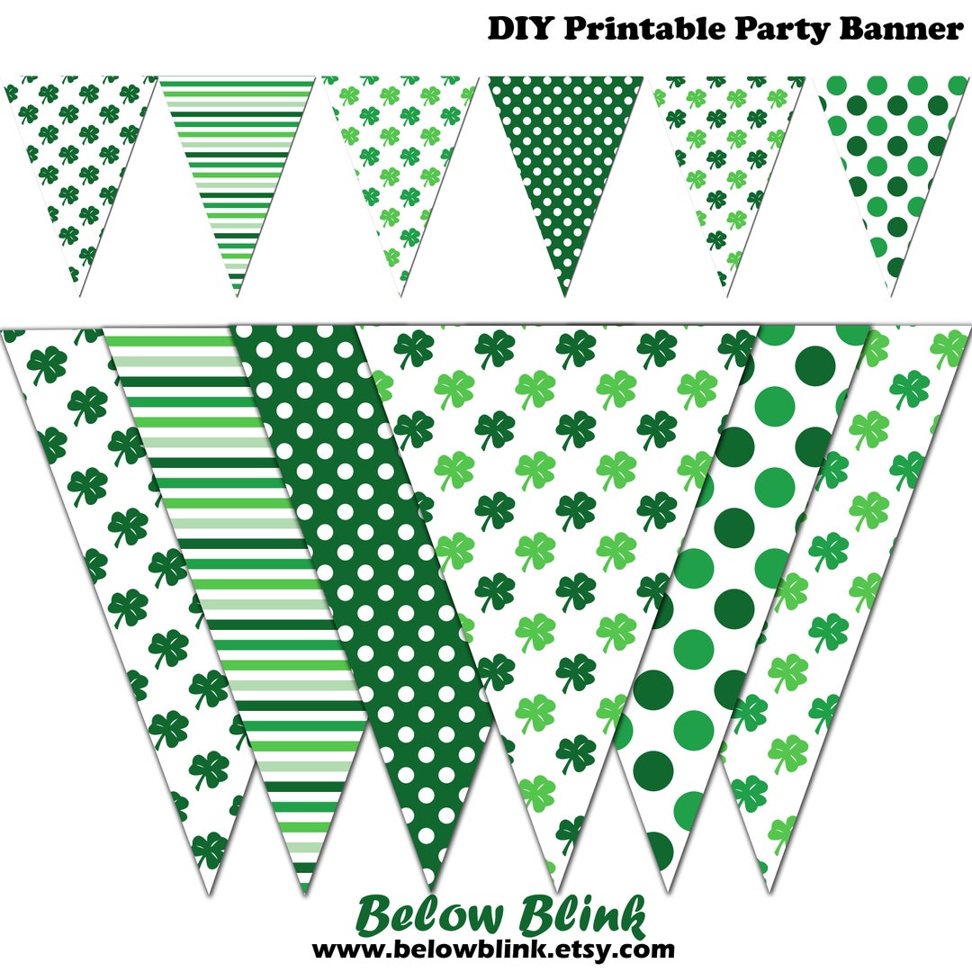 St. Patrick's Day Banner, Printable Shamrock Printable Banner, Irish ...