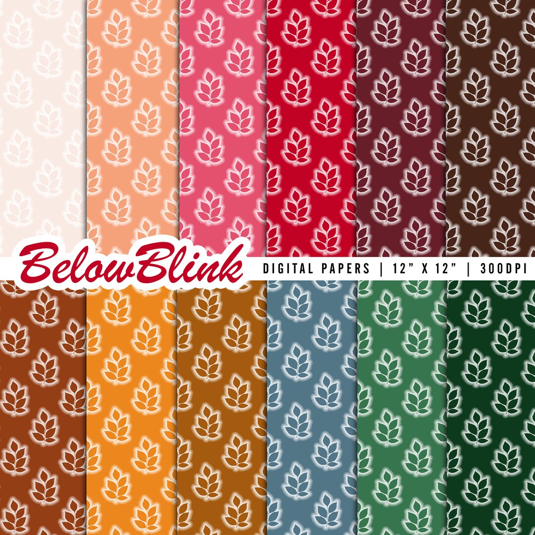 Fall Leaves Digital Paper, Seamless Backgrounds, Thanksgiving Scrapbook ...