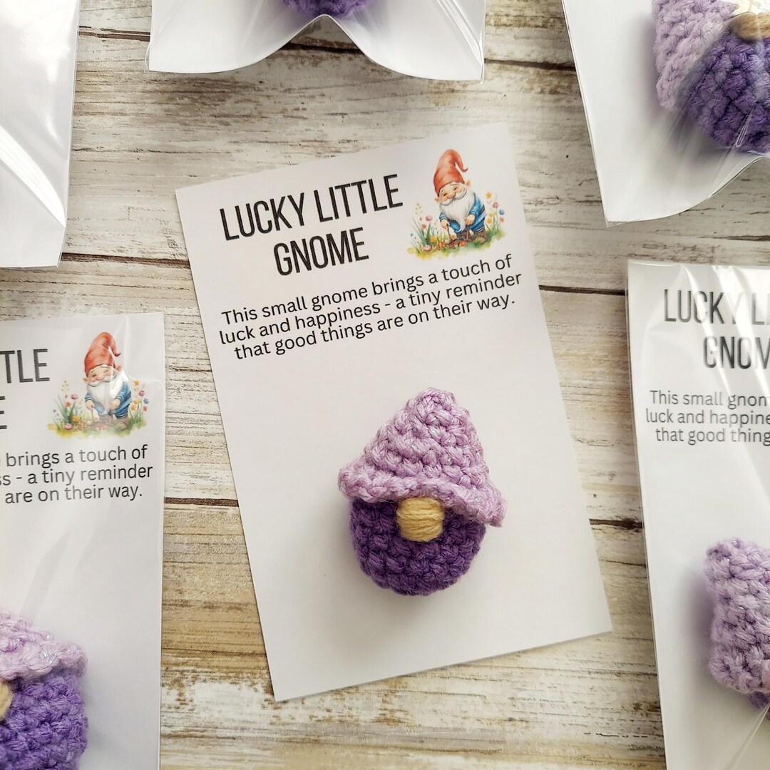 Lucky Little Gnome Pocket Hug, Crochet Gnome Plush Gift With ...