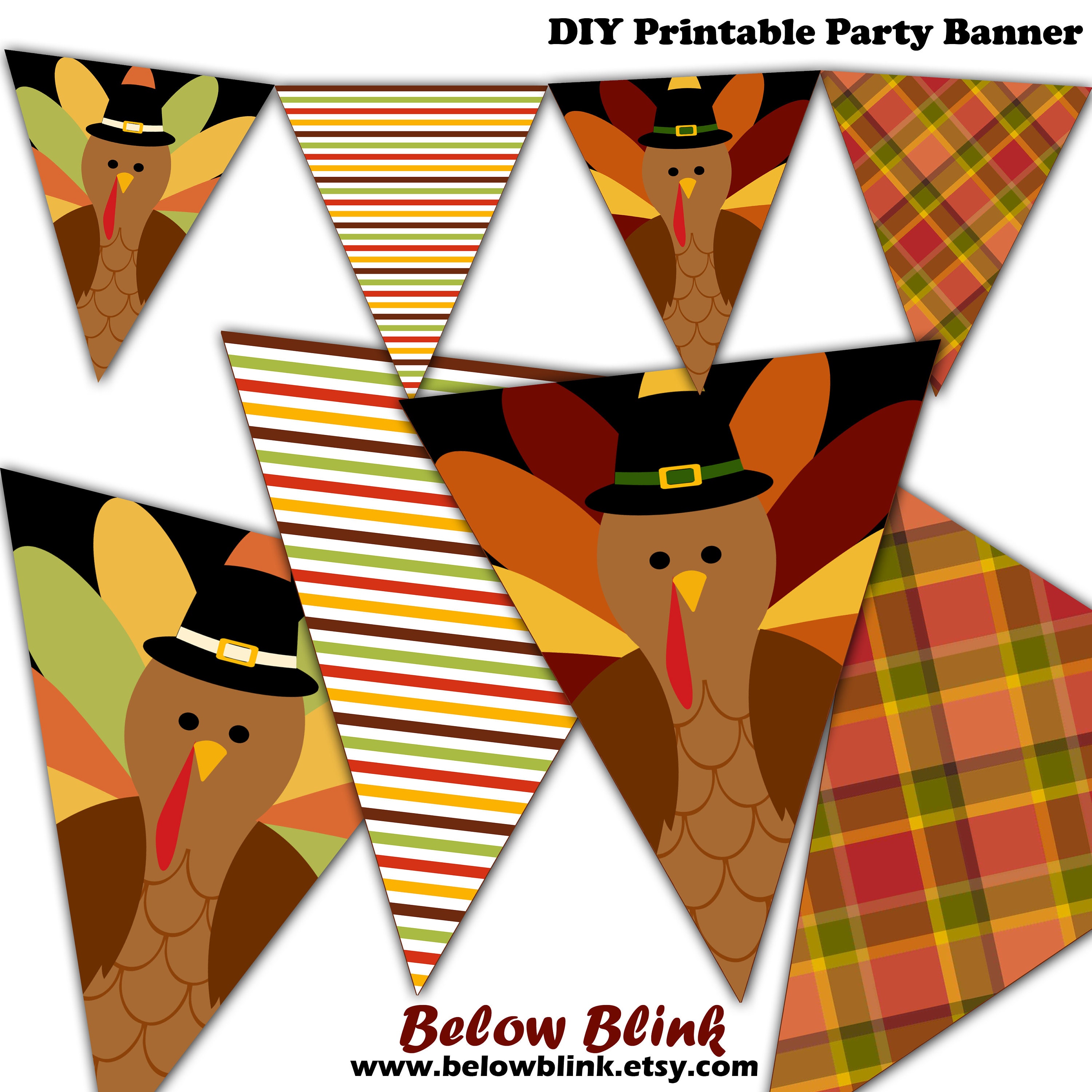 Happy Thanksgiving Banner, Printable Fall Banner, Give Thanks Banner ...