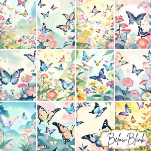 Magical Butterflies Junk Journal Pages, Butterfly Digital Paper Pack ...
