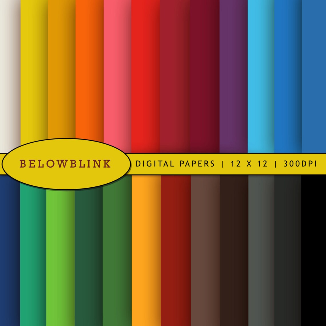 Solid Digital Paper Pack Scrapbook Papers 24 Jpg Files 12 X - Etsy