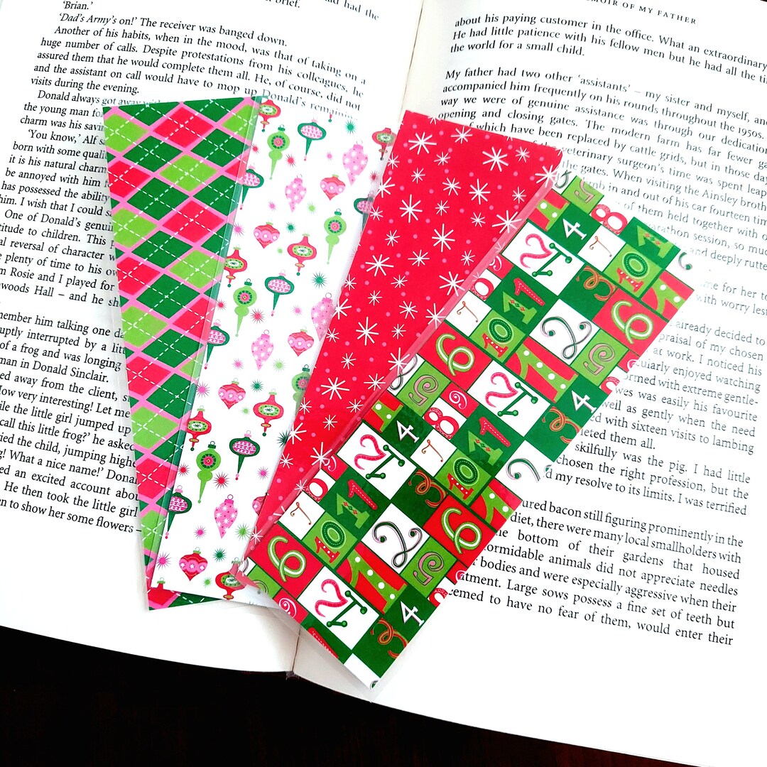 Christmas Bookmarks, Bookworm Gift, Book Club Gift, Book Lover Gift ...