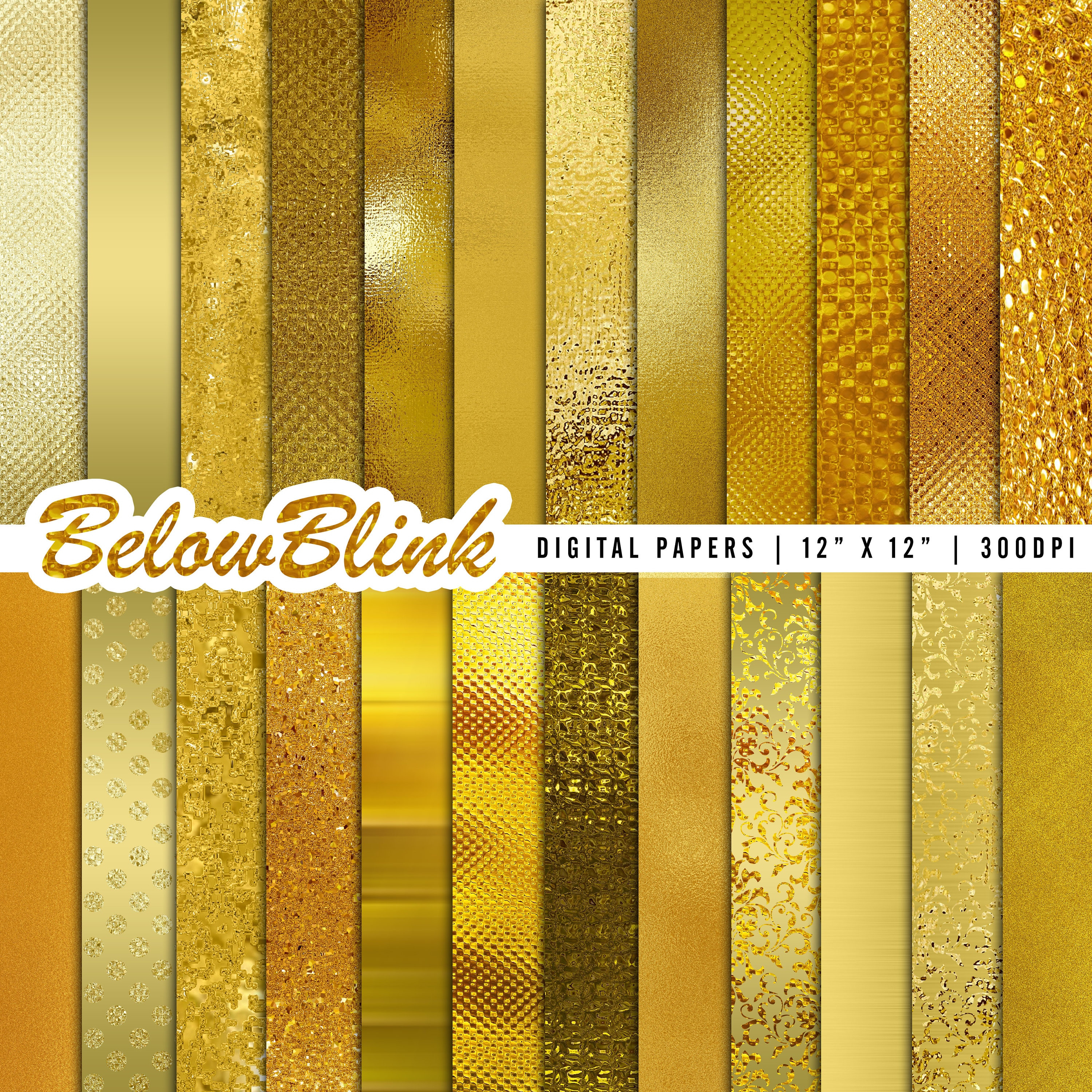 Gold Digital Paper Metallic Sparkle Foil Scrapbook Paper Background ...