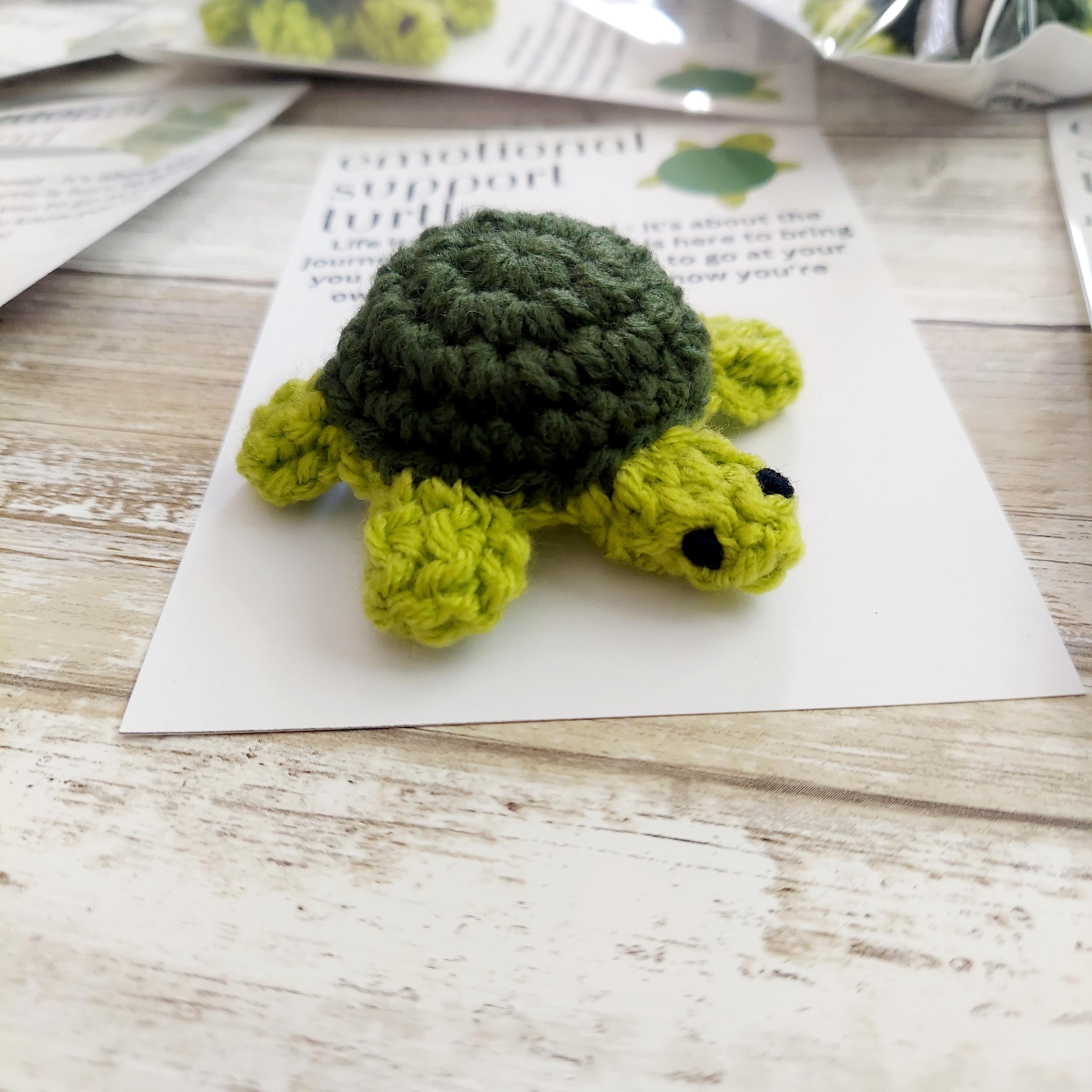 Emotional Support Turtle Pocket Hug, Crochet Amigurumi Toy With ...