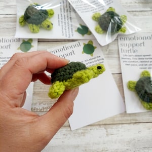 Emotional Support Turtle Pocket Hug, Crochet Amigurumi Toy With ...