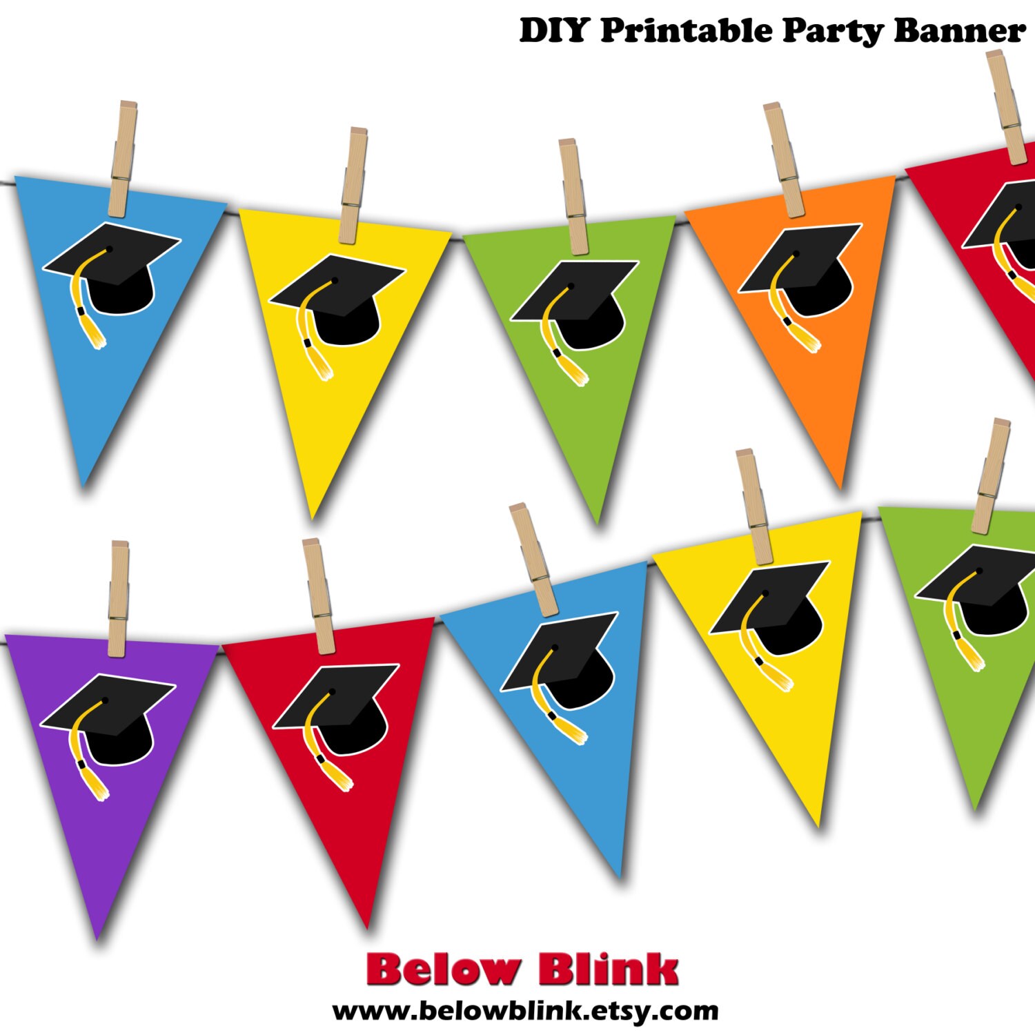 Graduation Banner Congrats Grad Printable Banner Pennant - Etsy