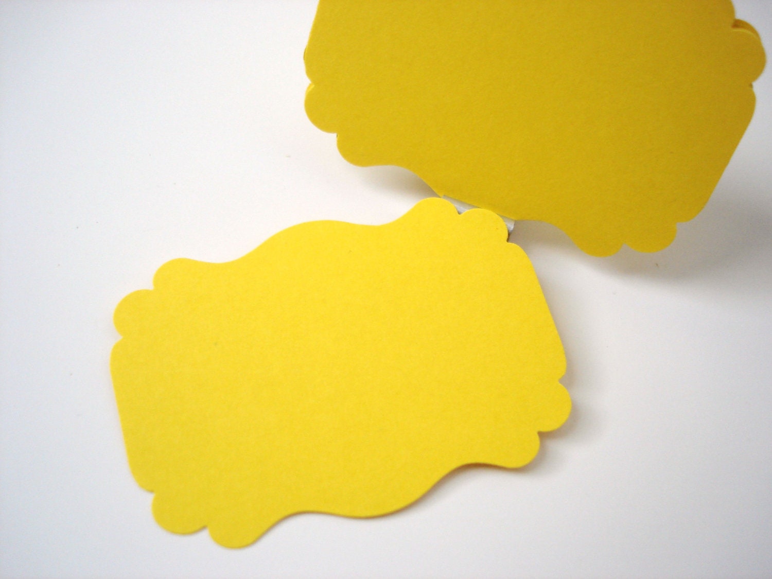 50 Bright Yellow Tags Bracket Cards Scrapbooking Journaling | Etsy