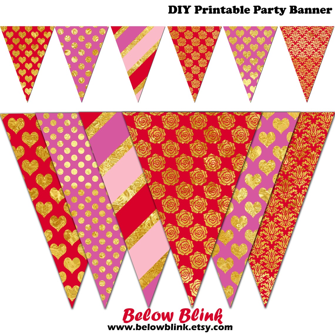 Valentine's Day Banner Printable Valentine Bunting | Etsy