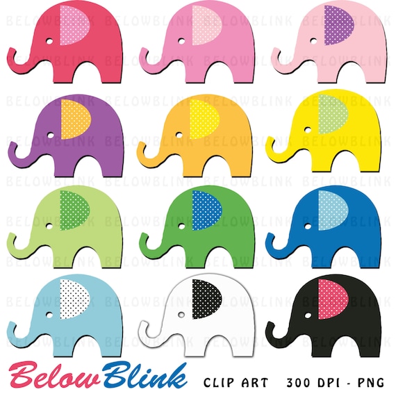 Cute Elephants Clipart Clip Art Digital Scrapbooking Commercial Use ...