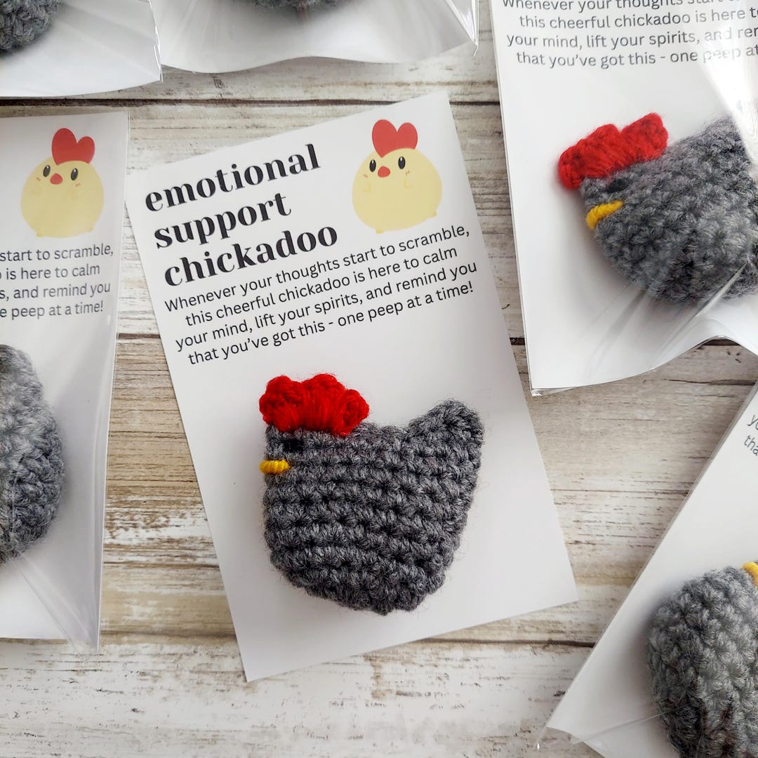Emotional Support Chickadoo Pocket Hug - Crochet Chicken Amigurumi With ...