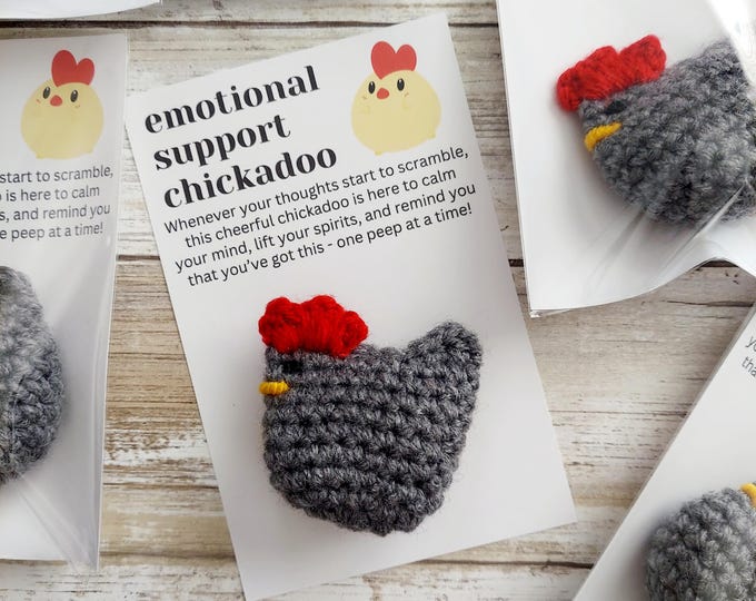 Emotional Support Chickadoo Pocket Hug - Crochet Chicken Amigurumi With ...