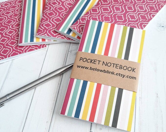 Set of 6 Pocket Notebook, Stationery Gift, Mini Journal, Colorful ...