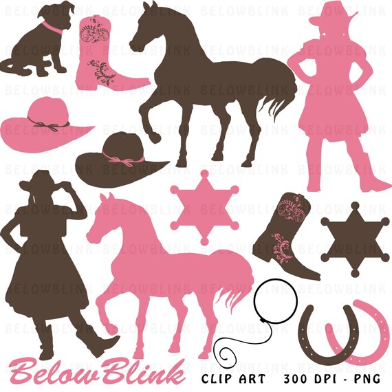 Cowgirl Clipart Clip Art Digital Scrapbooking Commercial Use ...