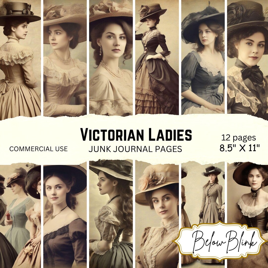 Victorian Ladies Junk Journal Printable, Victorian Women Digital Paper ...