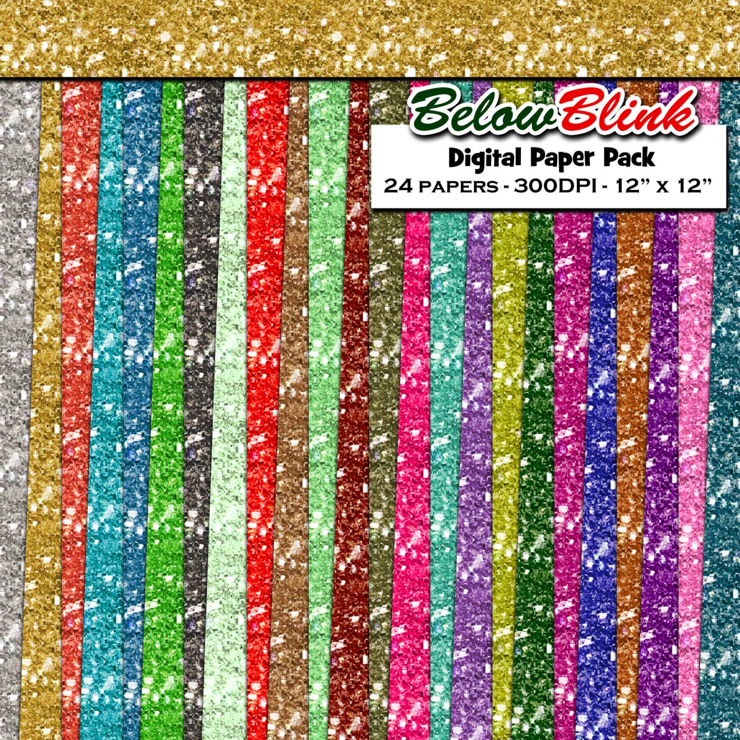 Holiday Glitter Digital Paper Pack Glitter Scrapbooking | Etsy