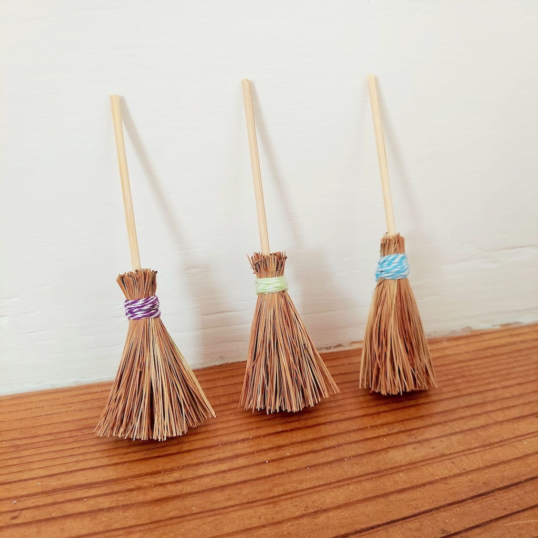 Miniature Brooms Dollhouse Fairy Garden Accessories Halloween Decor ...
