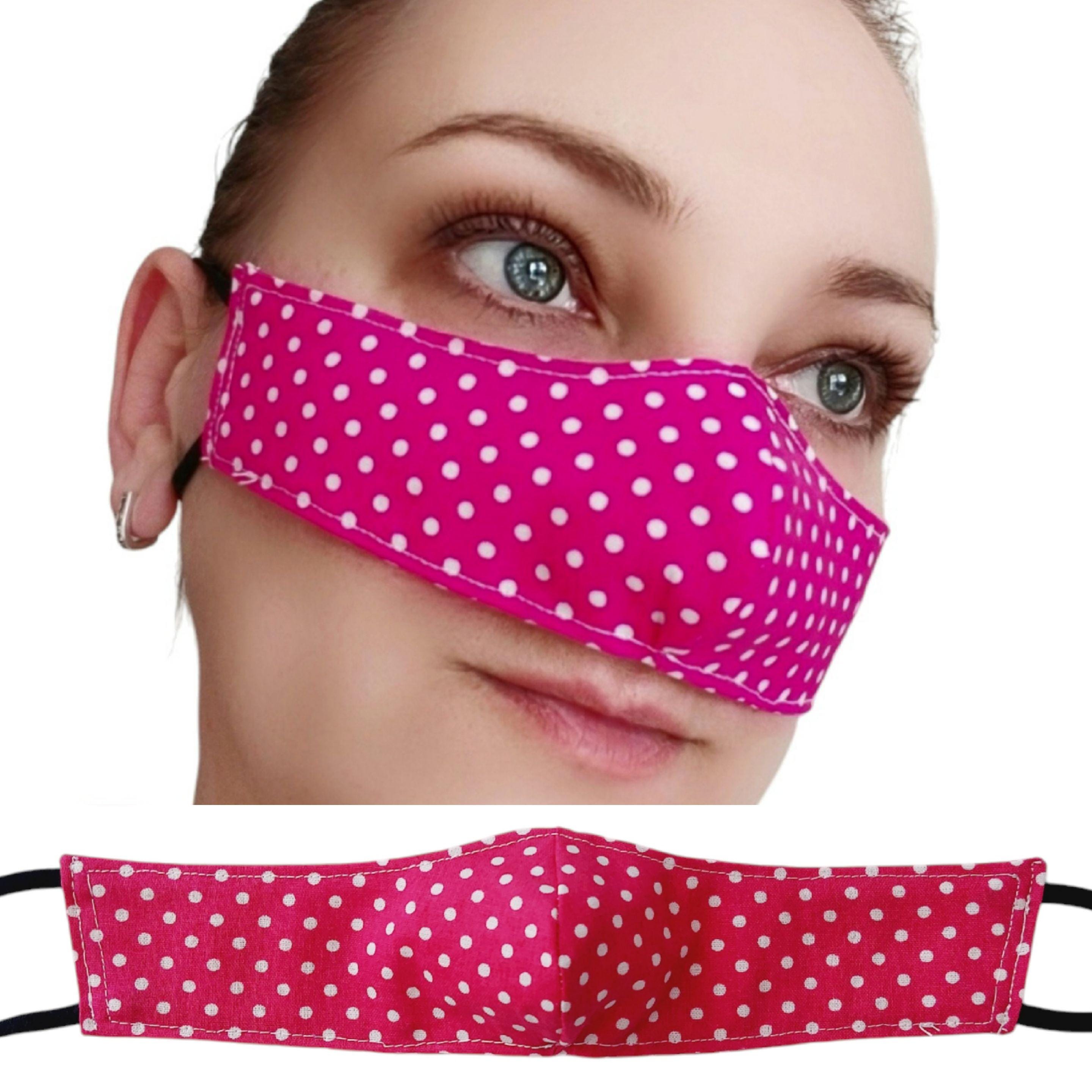 Pink Polka Dots Nose Mask Pollen Protection Dust Cotton Washable ...