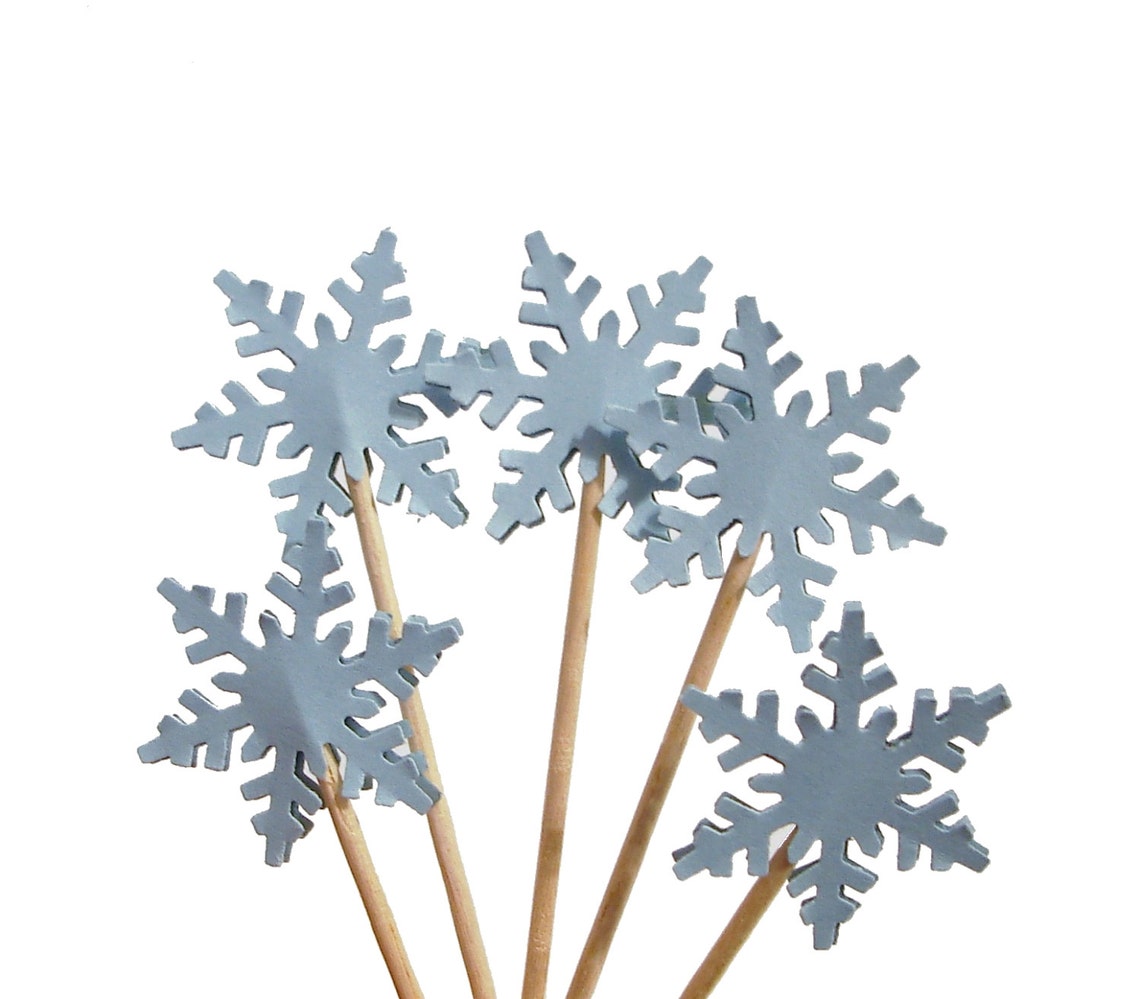 24 Snowflake Cupcake Toppers Frozen Party Decorations Light | Etsy
