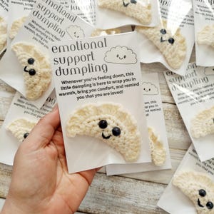 Emotional Support Dumpling Crochet Amigurumi – Pocket Hug Plush With ...