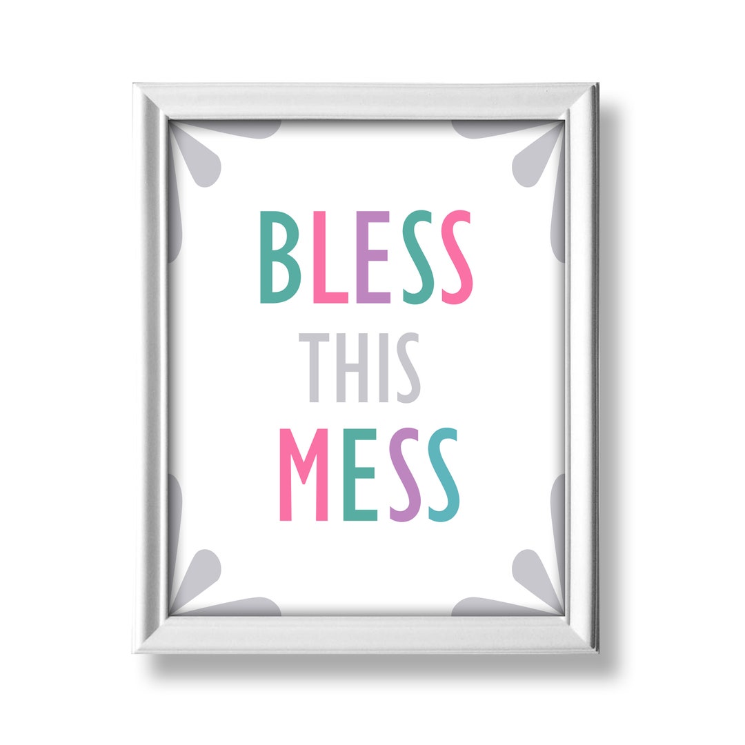 Bless This Mess Sign Printable Wall Art Entry Room Wall - Etsy