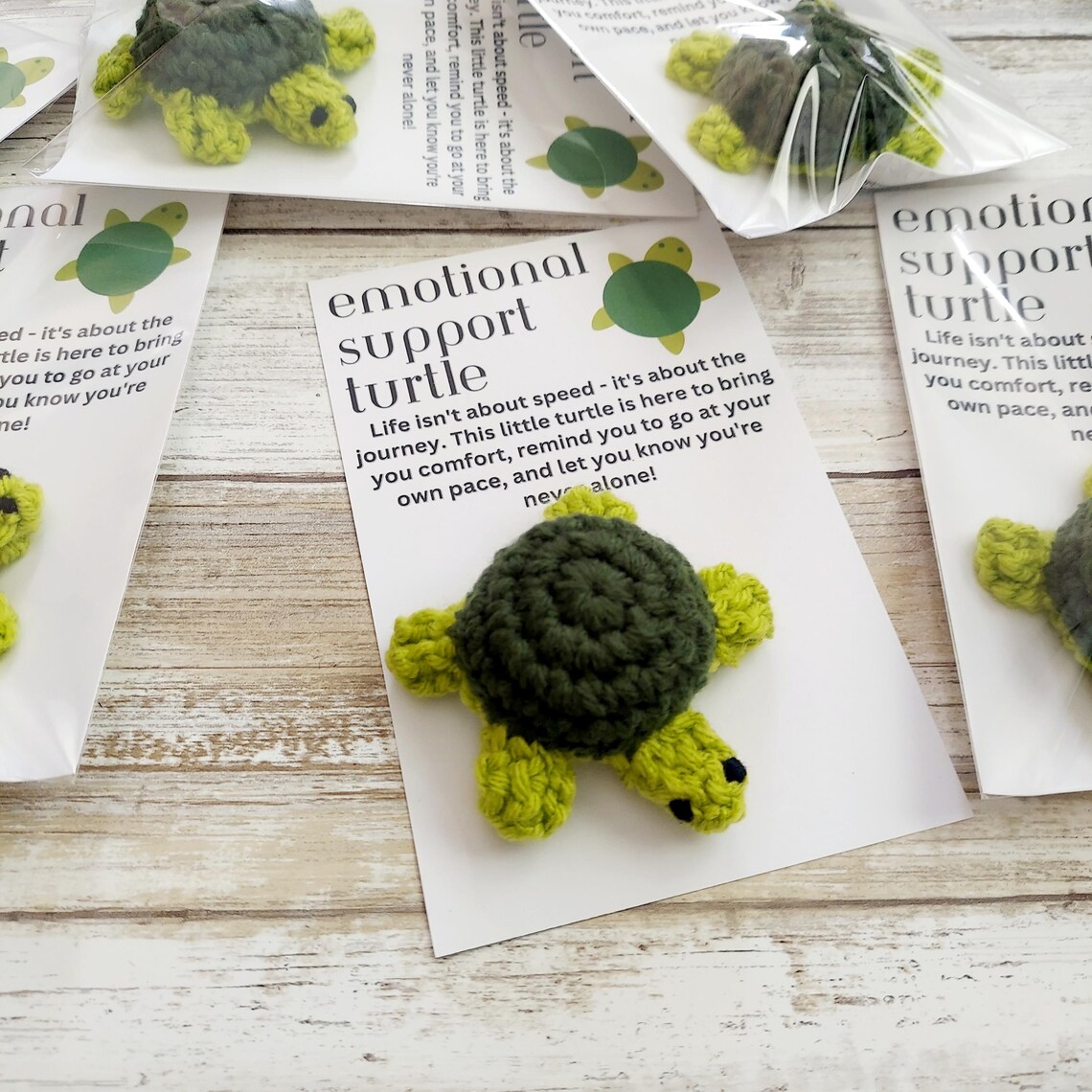 Emotional Support Turtle Pocket Hug, Crochet Amigurumi Toy With ...