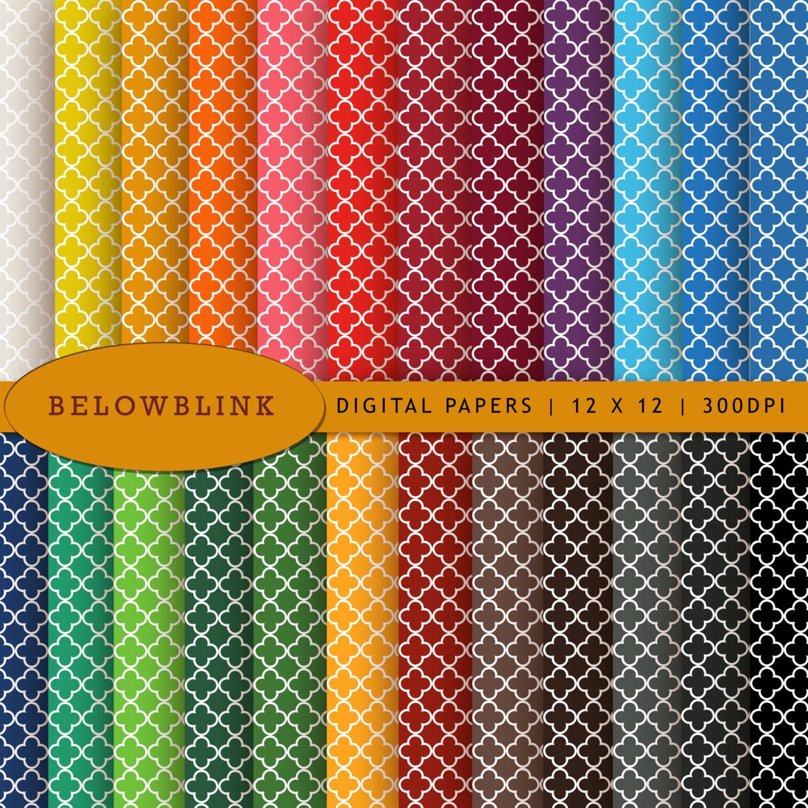 Quatrefoil Digital Paper Pack Scrapbook Papers 24 Jpg Files - Etsy