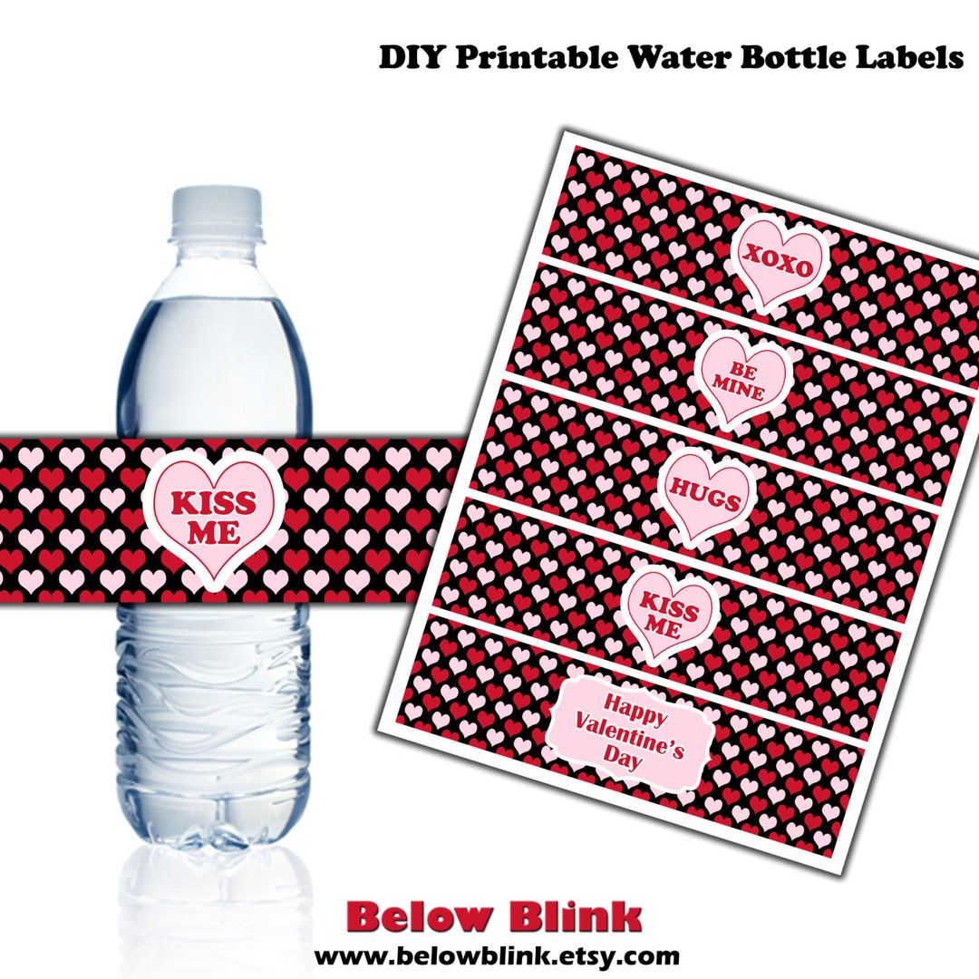 Valentines Day Water Bottle Labels, Happy Valentine's Day Printable ...