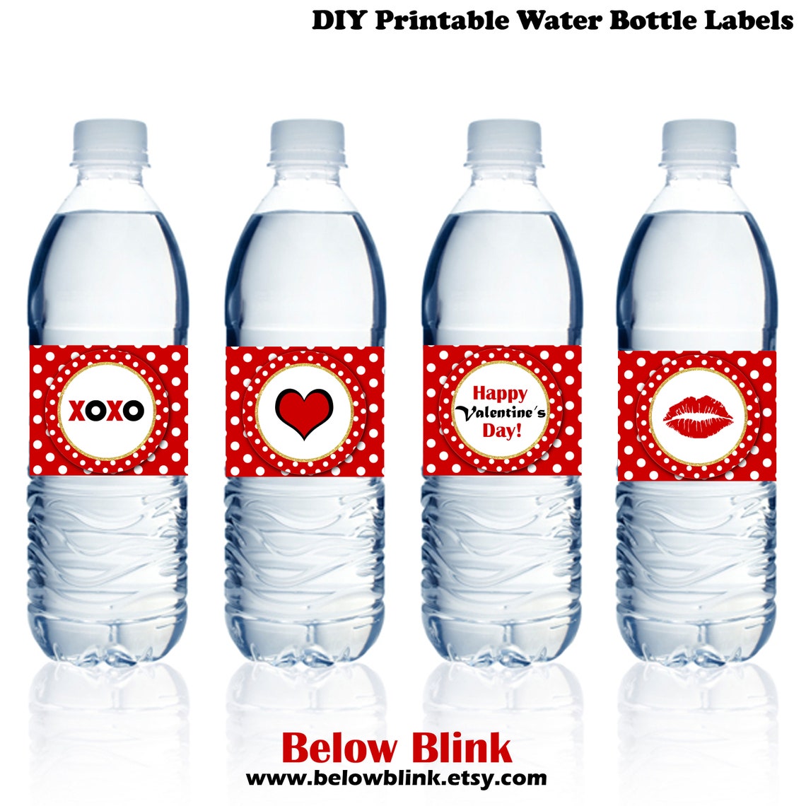 Happy Valentine's Day Water Bottle Labels Printable XOXO - Etsy
