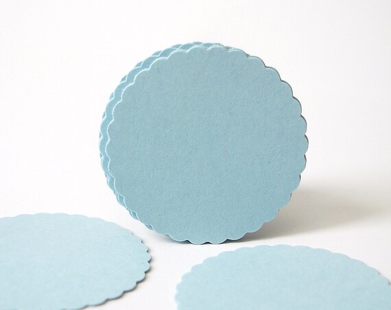 50 Light Blue Scalloped Circles Punch Die Cut Scrapbook - Etsy