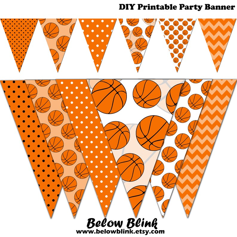 Basketball Banner Baby Shower Printable Banner Basketball Etsy