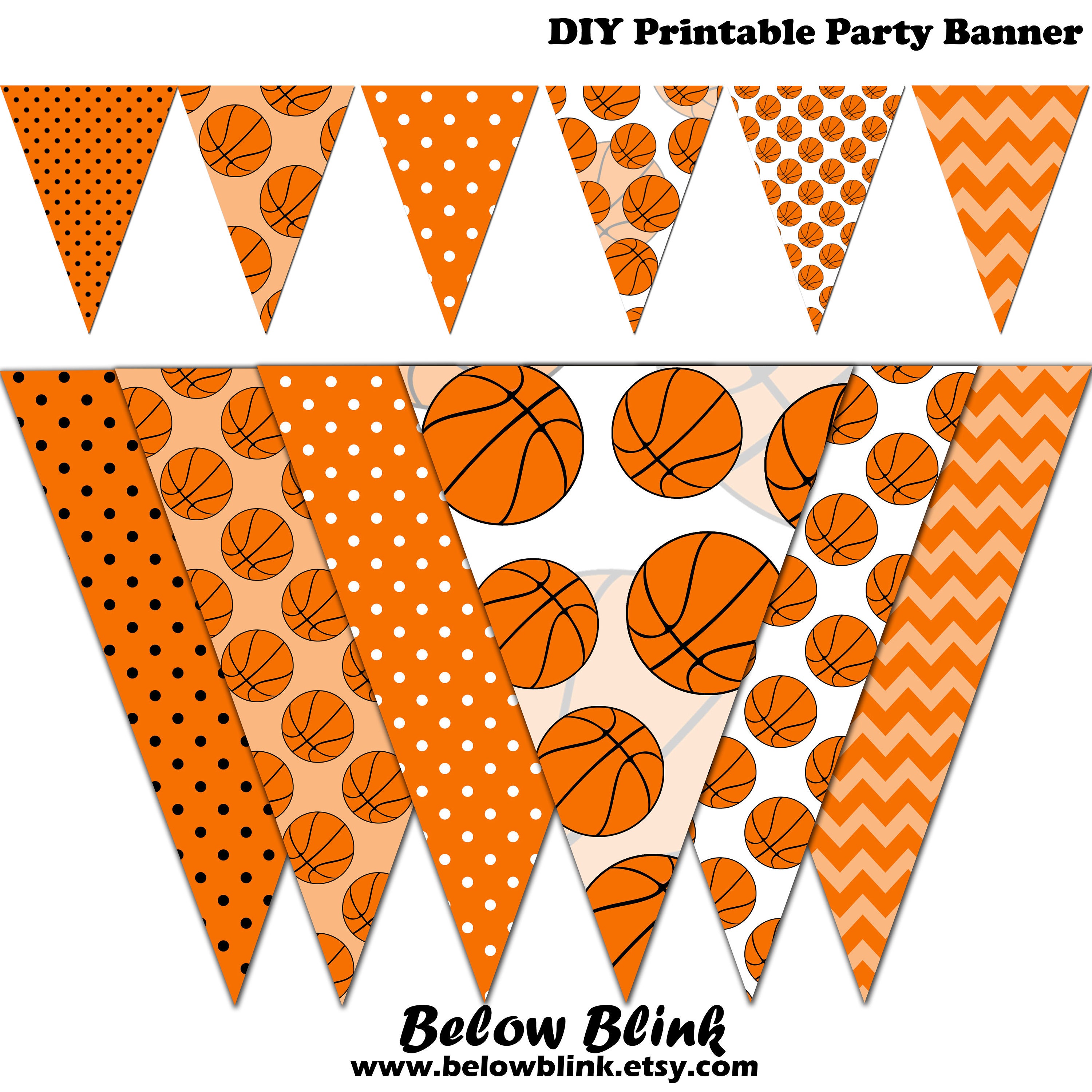Basketball Banner Baby Shower Printable Banner Basketball | Etsy