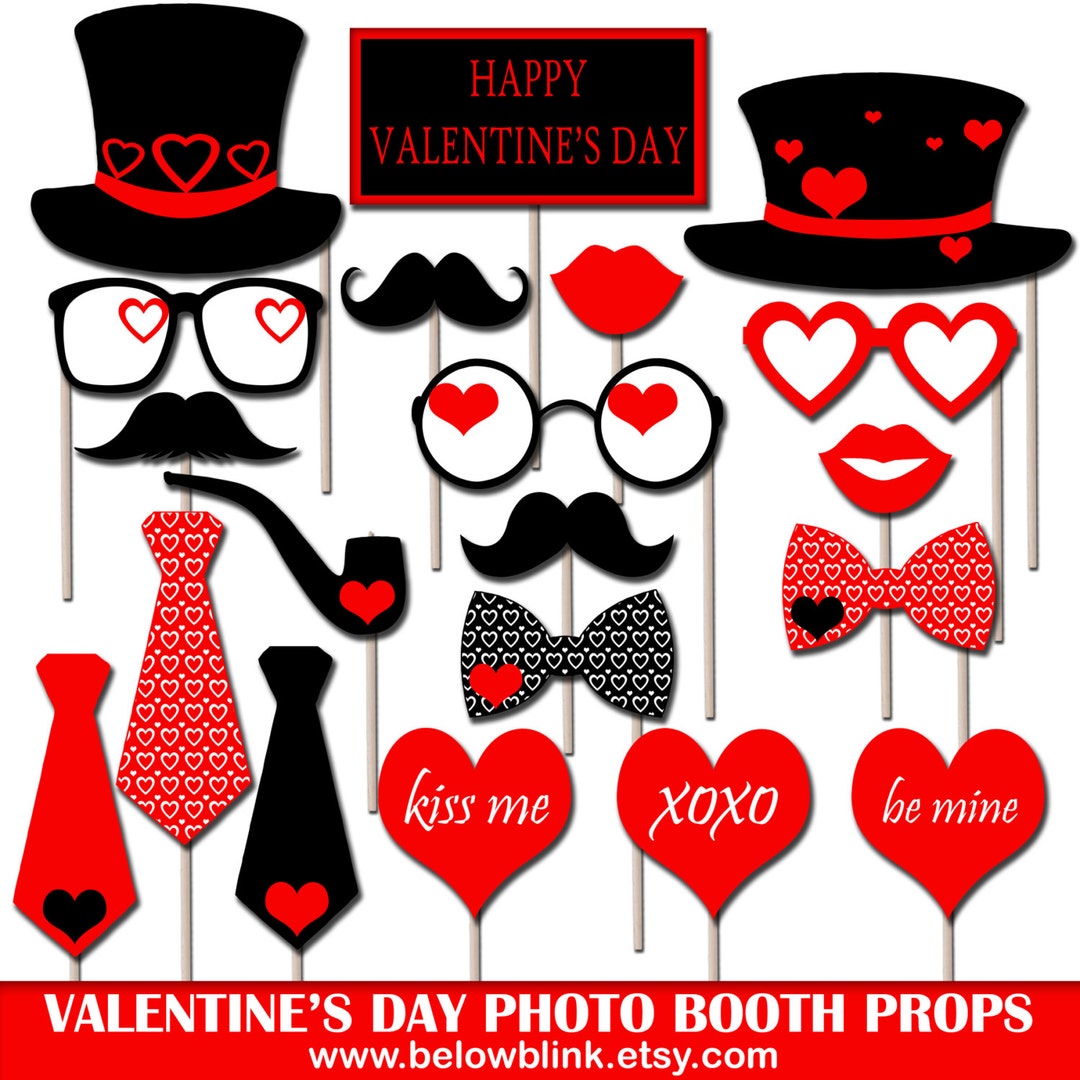 Valentines Day Photo Booth Props, Printable Valentine's Day Photo Props ...