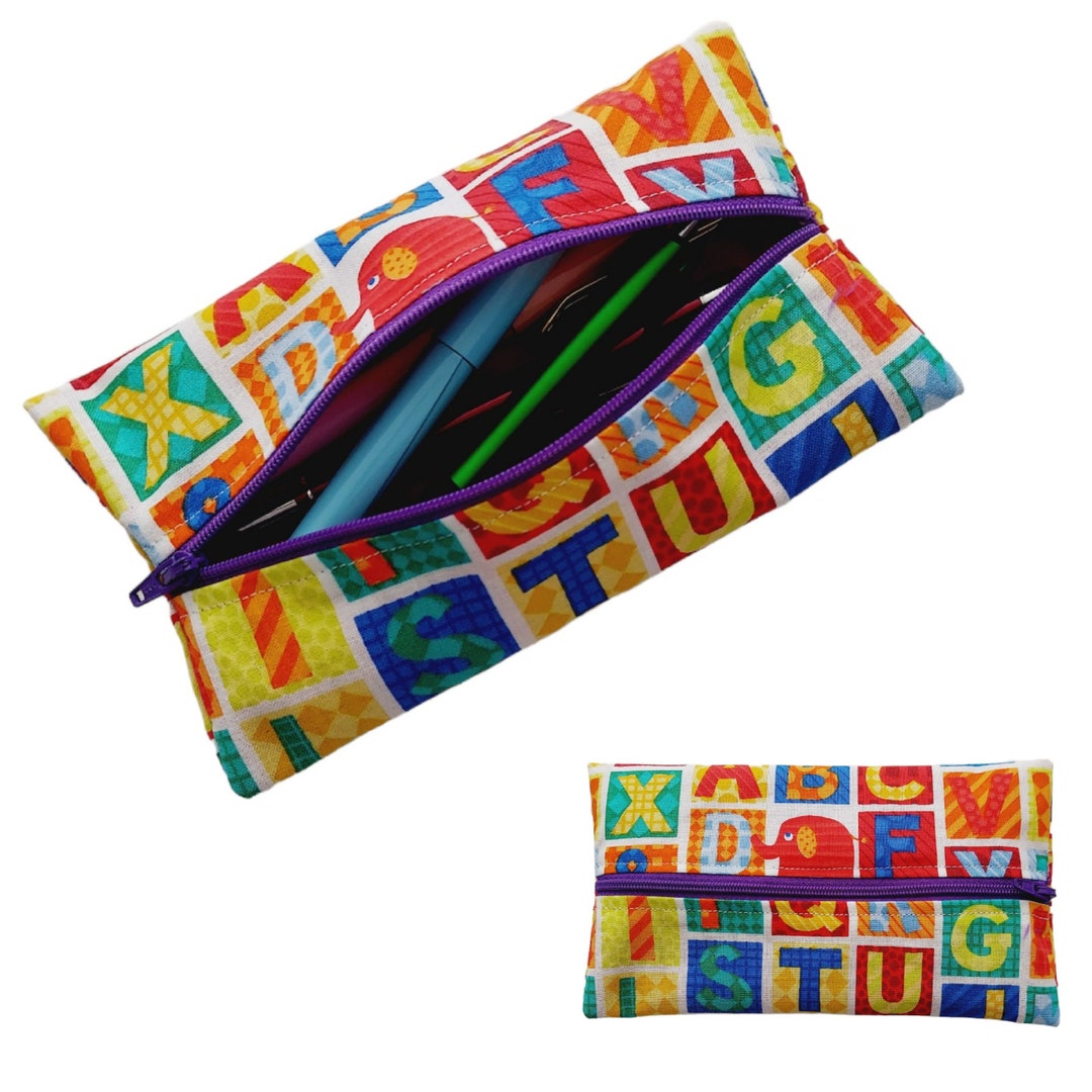 ABCD Pencil Case for Kids, Flat Pencil Case, Pen Pouch, School Supplies ...