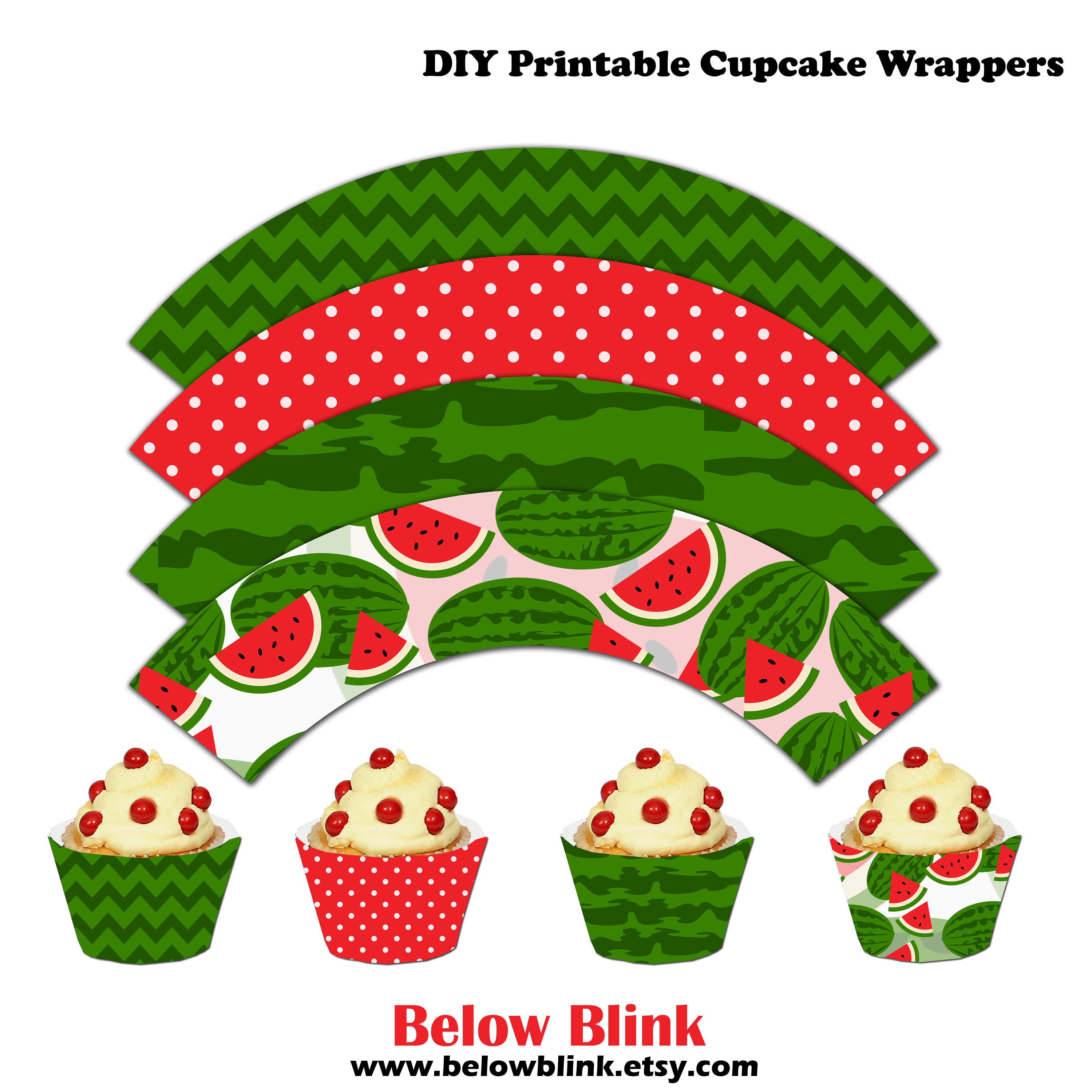 Watermelon Cupcake Liners