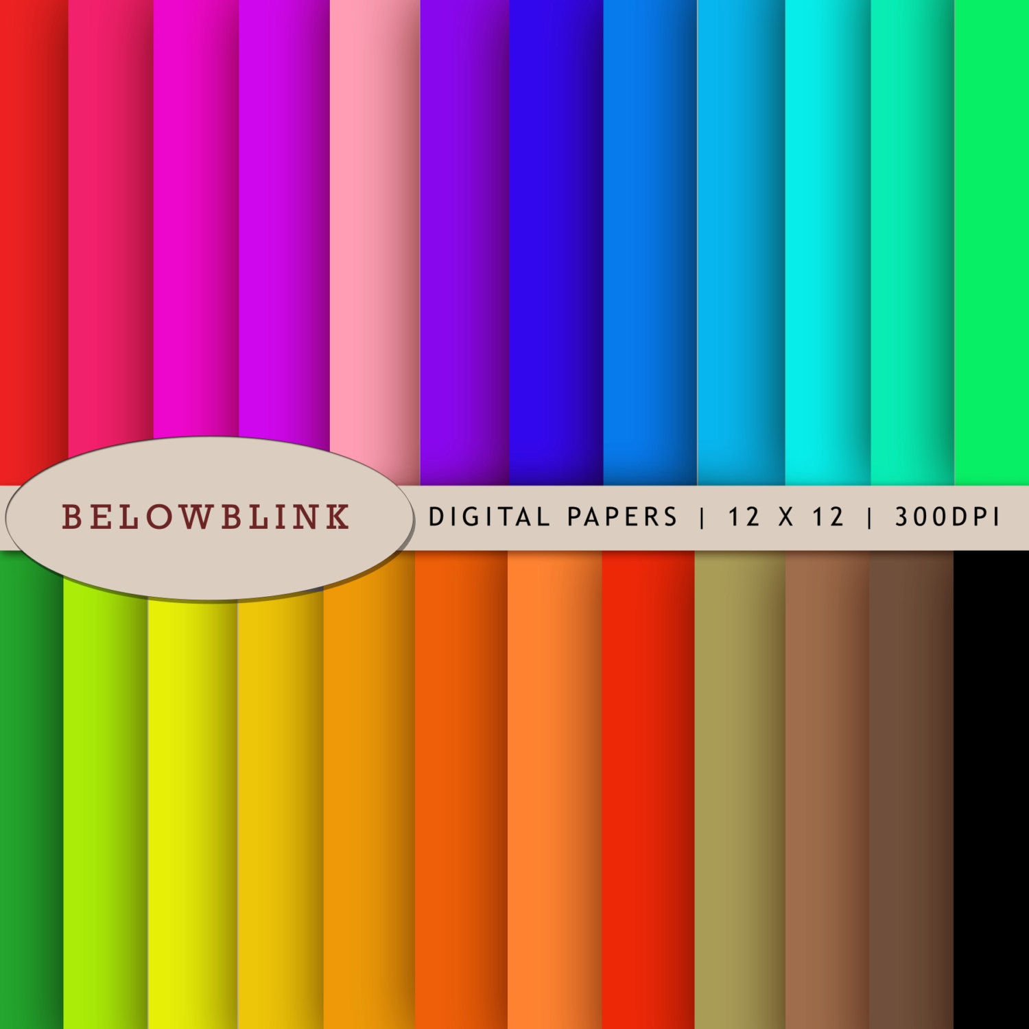 Colorful Solid Digital Paper Pack Scrapbook Papers 24 Jpg - Etsy